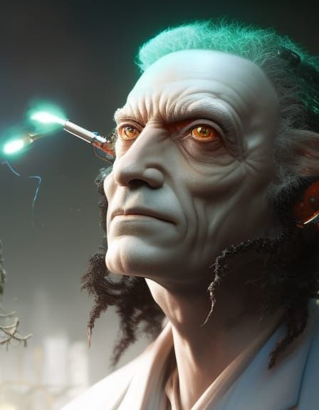 Porttait 1800's style Mad Scientist operating on hisself Neural style ...