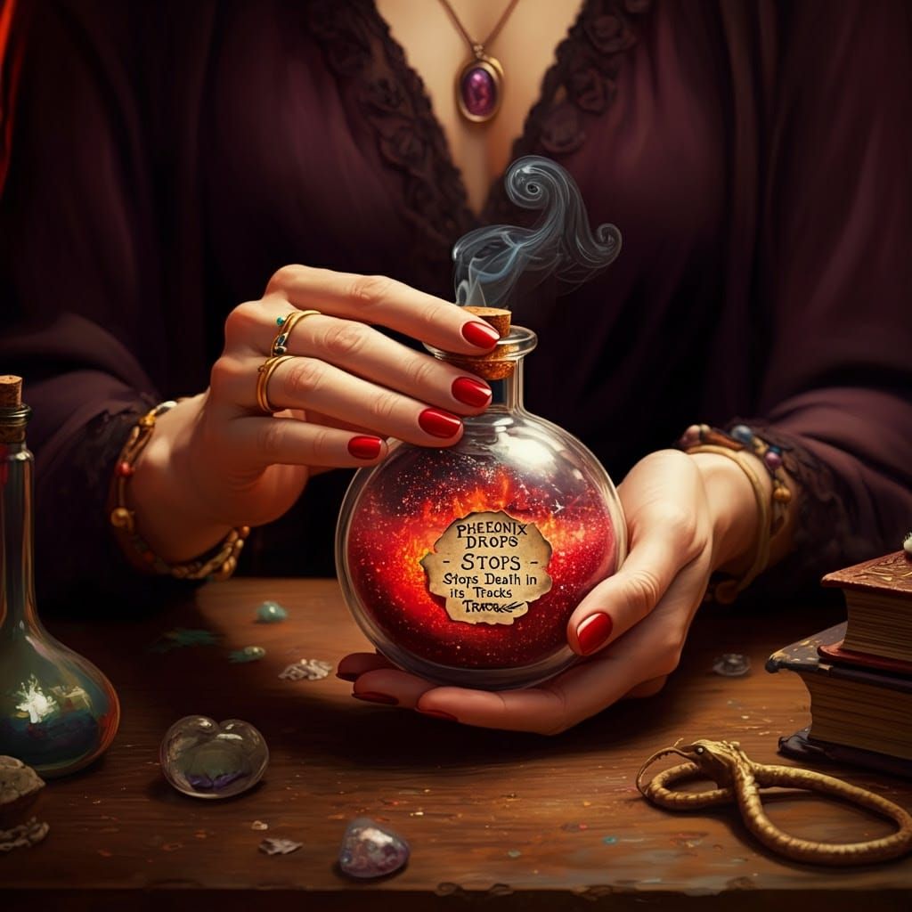 close up of a magical round vial filled with sparkling glittering magic ...