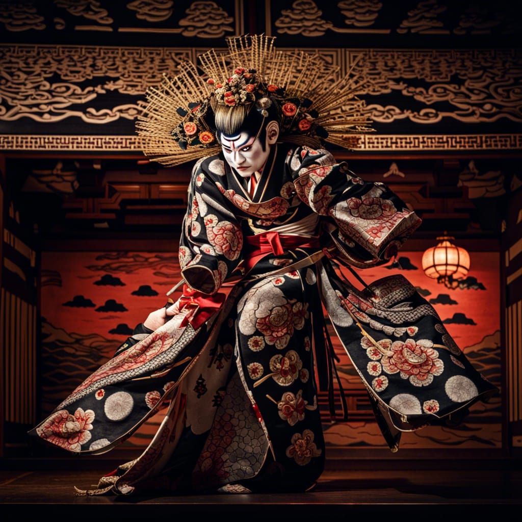 Kabuki shosagoto theater - AI Generated Artwork - NightCafe Creator