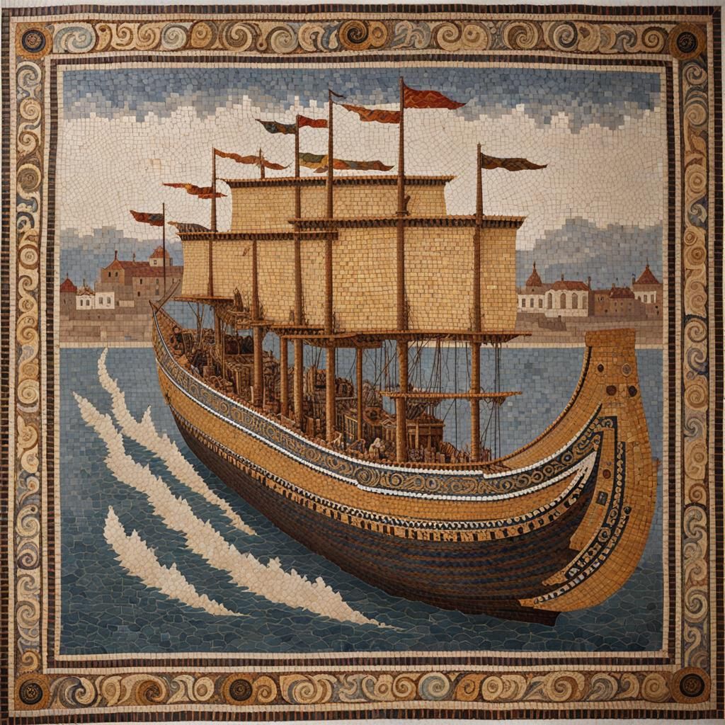 Mosaic 240104E - Triremis - AI Generated Artwork - NightCafe Creator