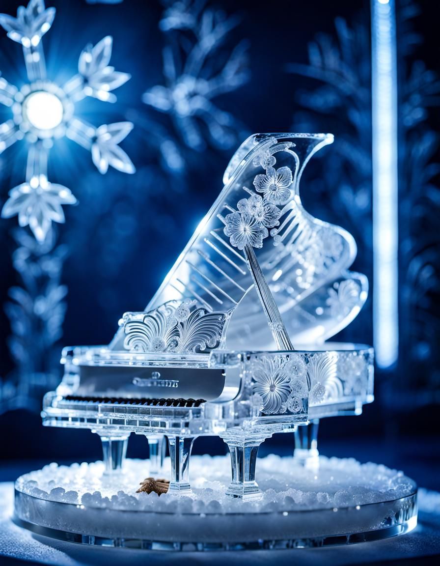 The Grand Piano Ice Sculpture - AI Generated Artwork - NightCafe Creator