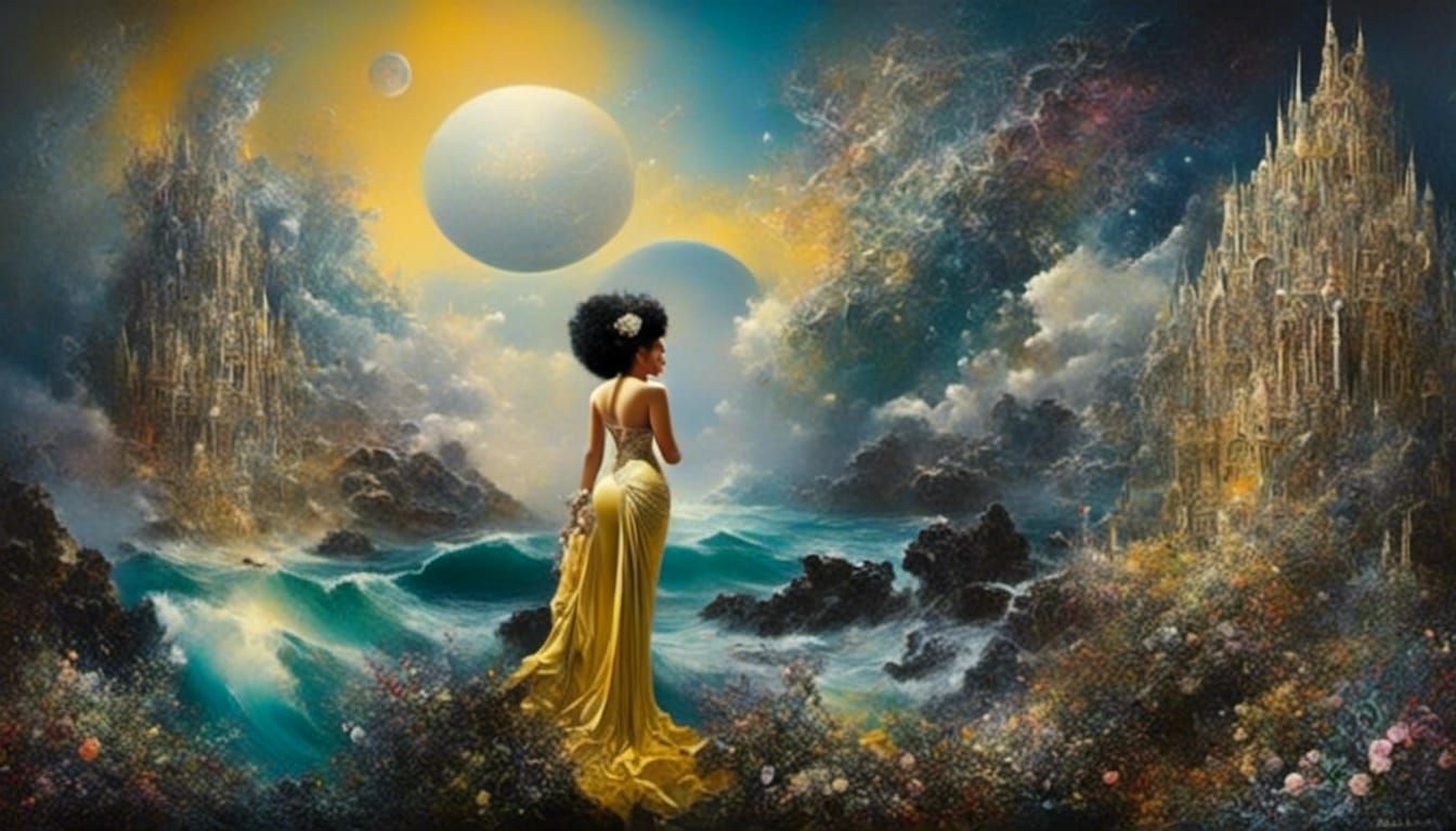 "Avalon" epic hypermodernism matte painting by Amanda Sage in the style ...