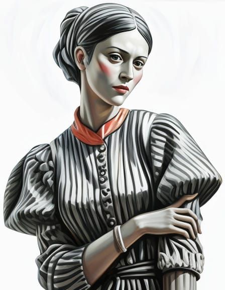 Impasto Tribute to Picasso's Olga - AI Art