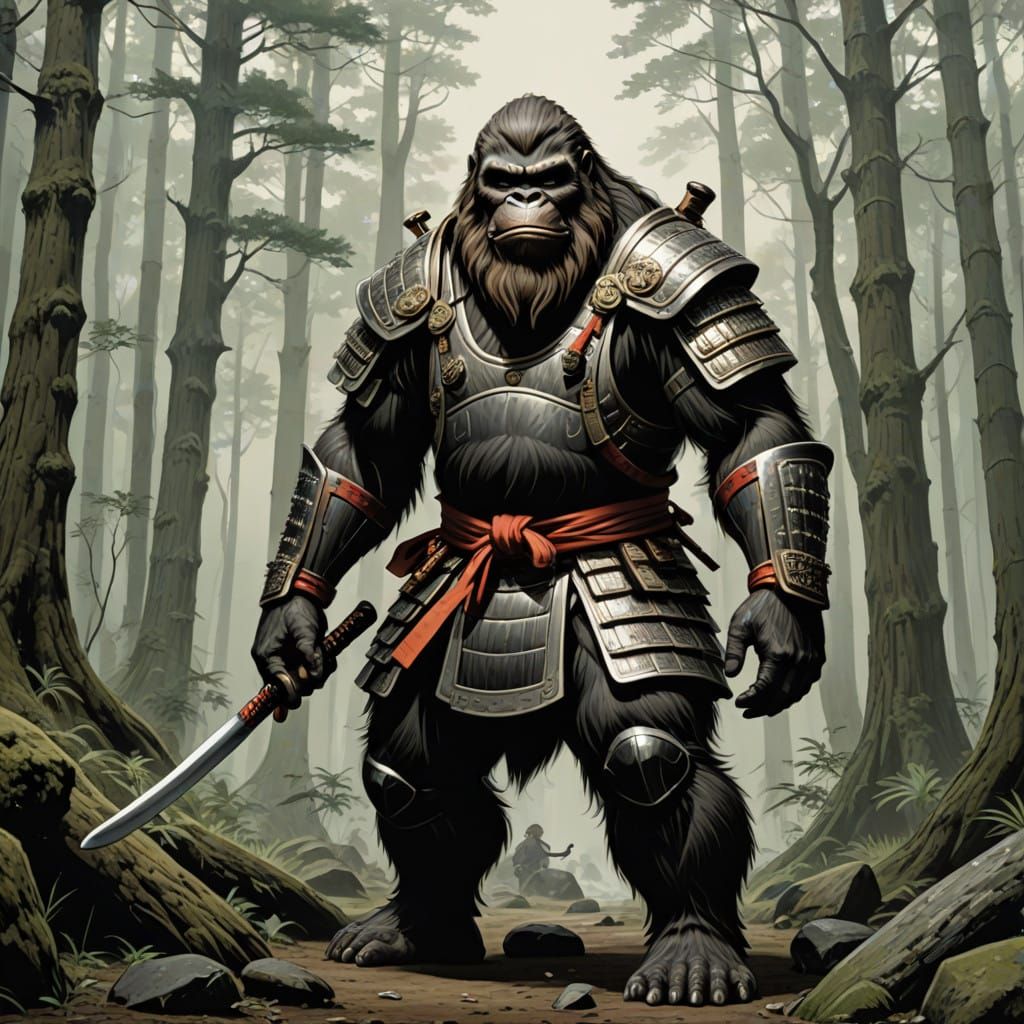 Bigfoot as a samurai - Mysterious Bigfoot Wears Samurai Arm...