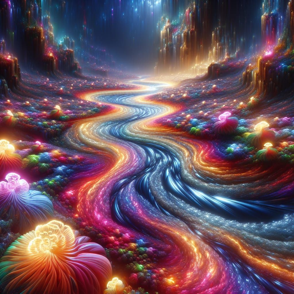 A colourful surreal landscape - A colourful surreal landsca...