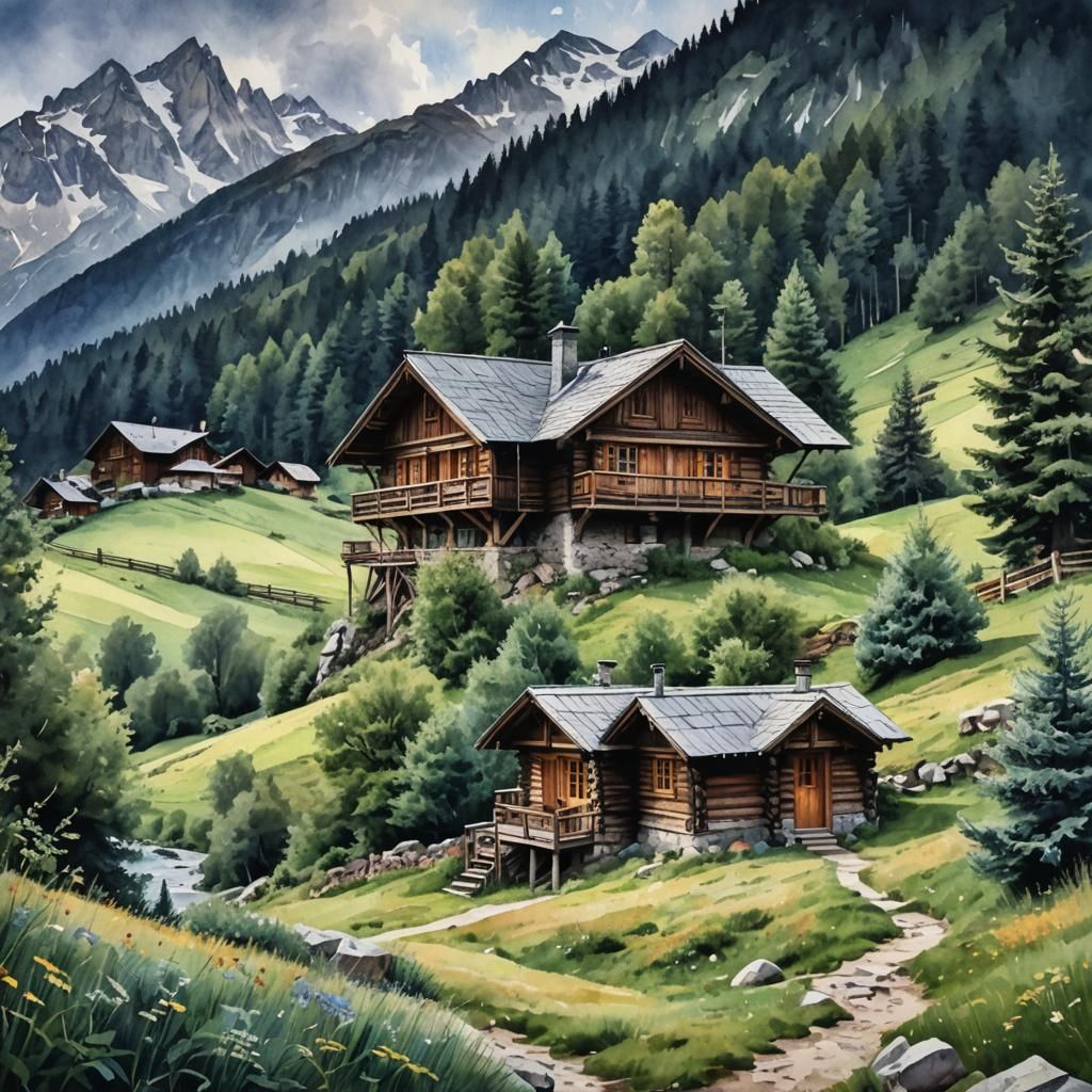 ALPINE HOMES - AI Generated Artwork - NightCafe Creator