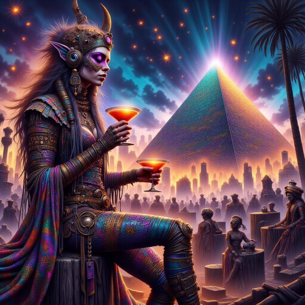 Party in the Pyramids - Epic Cyberpunk Rave Party in the Anc...