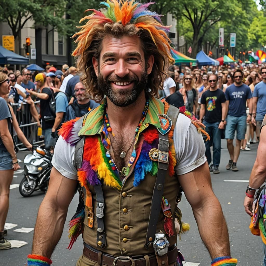 Handsome rainbow pride man - AI Generated Artwork - NightCafe Creator