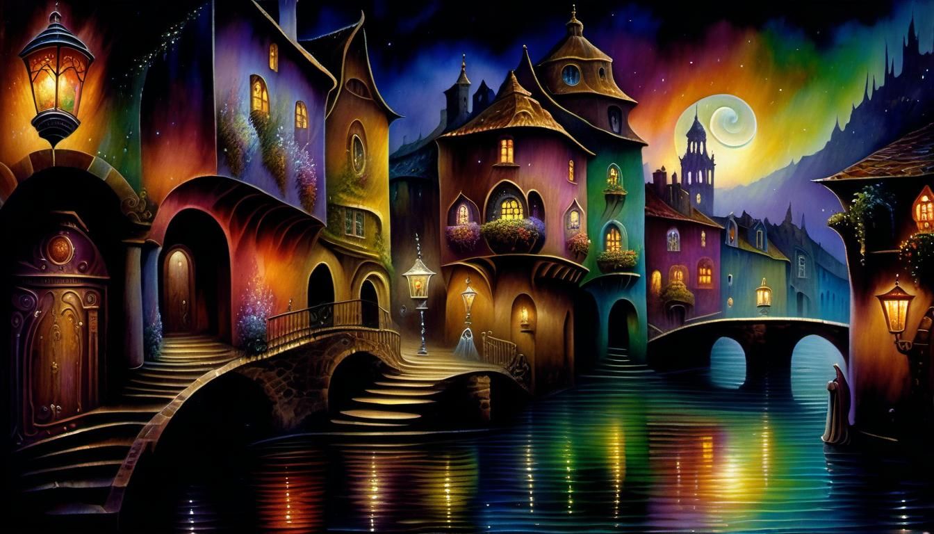 Colorful Town - AI Generated Artwork - NightCafe Creator