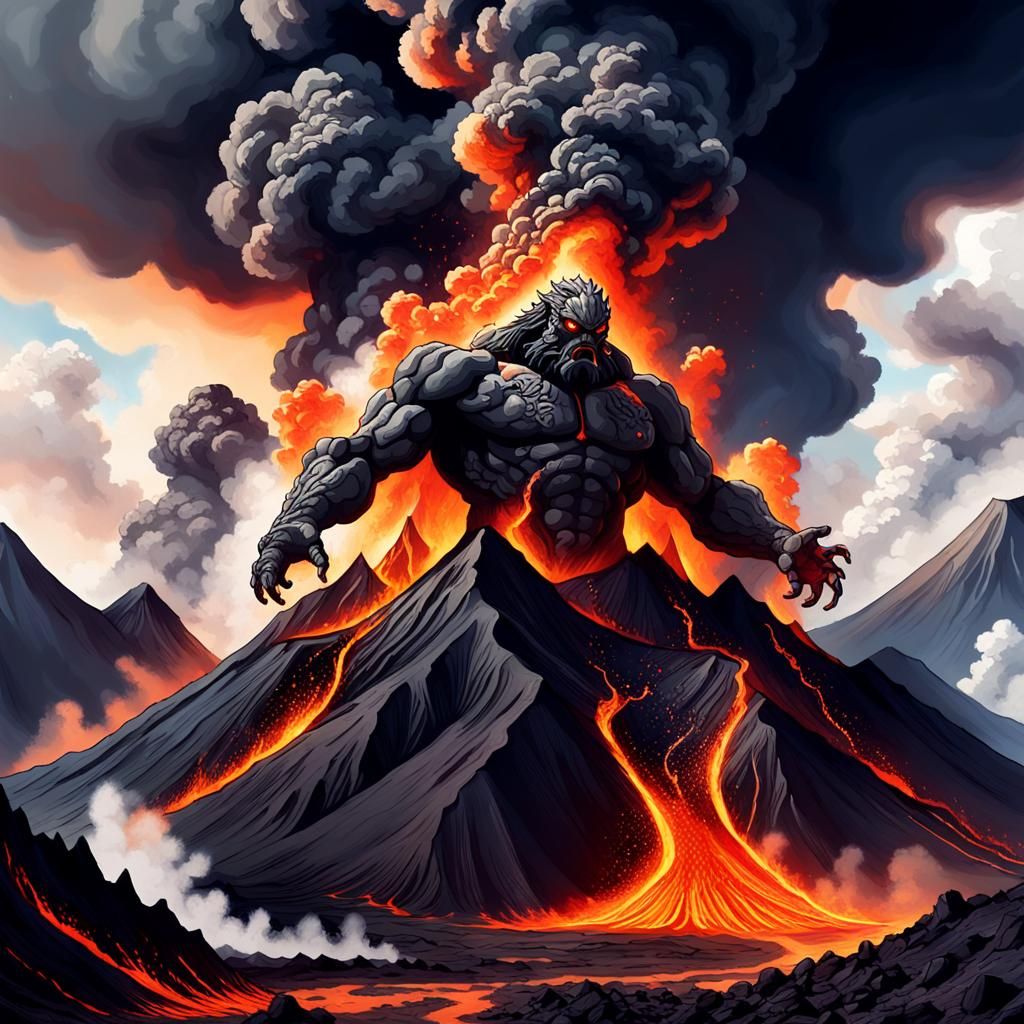 Angry Volcano God - AI Generated Artwork - NightCafe Creator