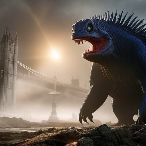 defined detailed close-up photo of menacing ferocious and hyper real ...