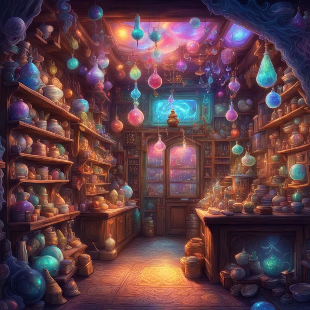 Magical alchemy shop - AI Generated Artwork - NightCafe Creator