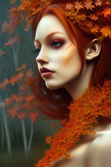 Dryad in Autumn 3 - AI Generated Artwork - NightCafe Creator