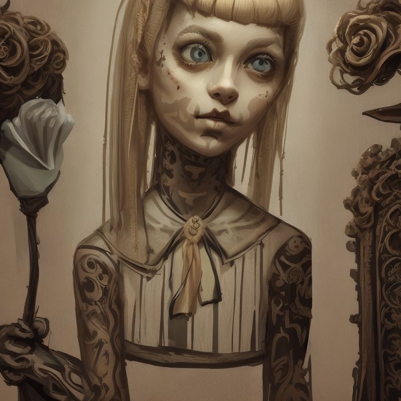 Gothic Child with Blue Rose - AI Generated Artwork - NightCafe Creator