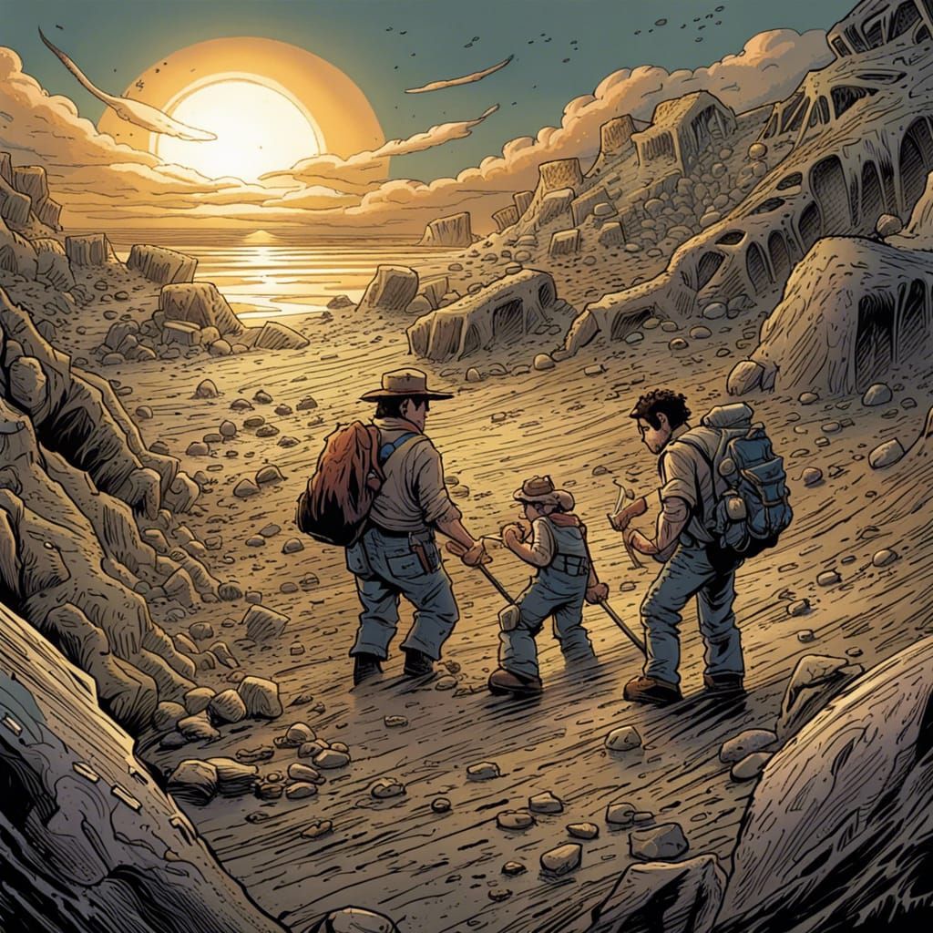 Digging up fossils - AI Generated Artwork - NightCafe Creator