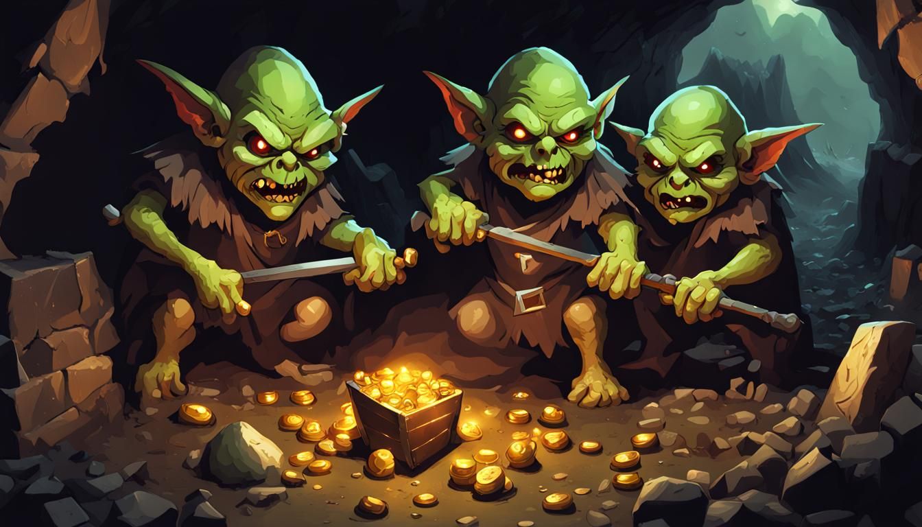 Very impressed with SDXL 1.0, angry goblins guarding a treasure hoard ...