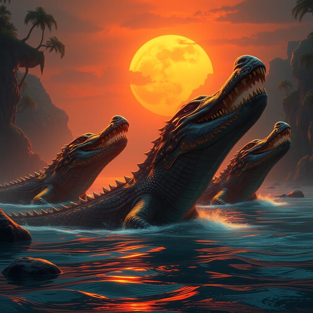 Surreal Crescent City Landscape with Majestic Sobe... - AI Art