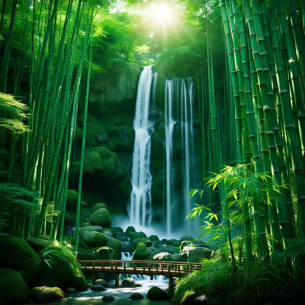 Waterfall - AI Generated Artwork - NightCafe Creator