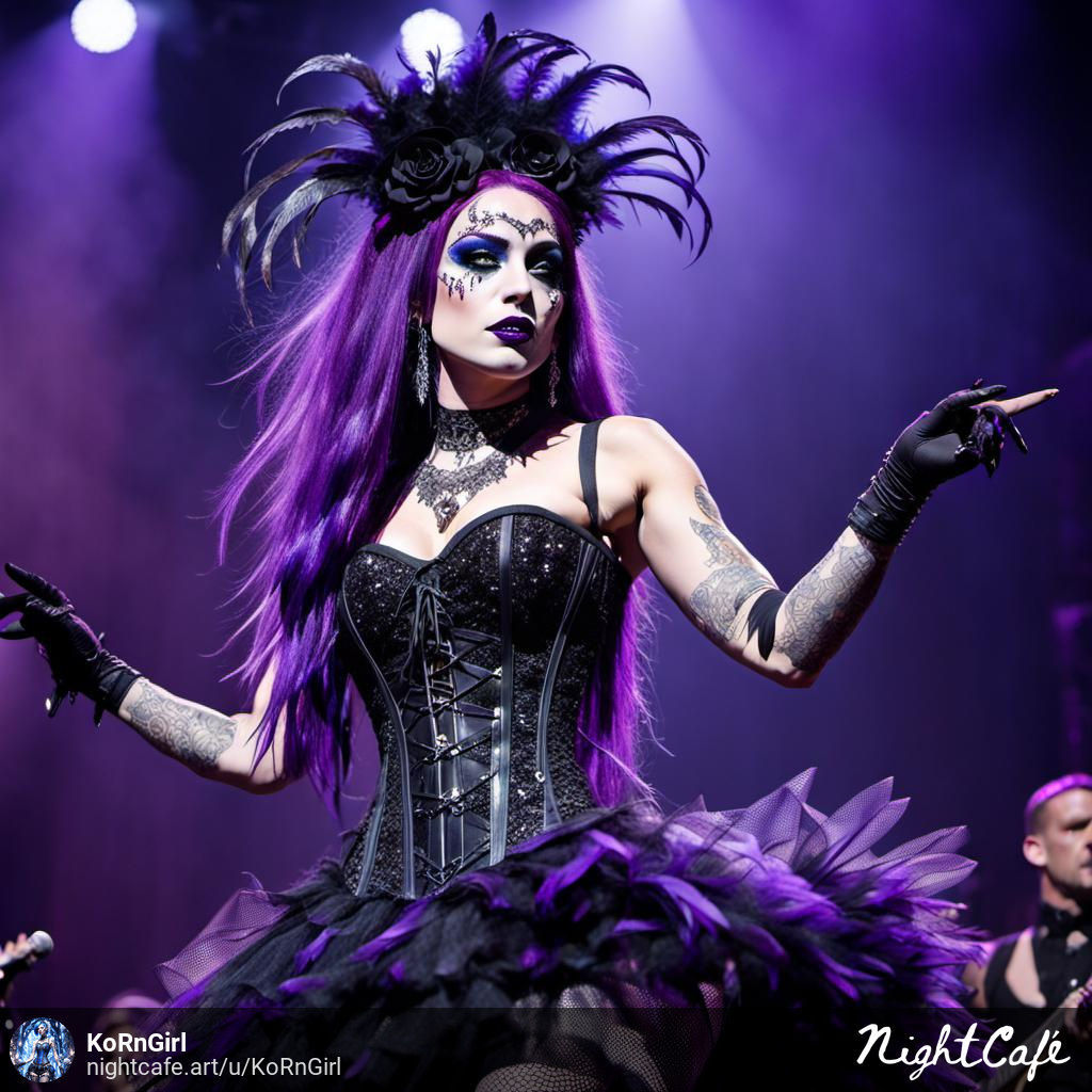 Purple Gothic Rocker Girl - AI Generated Artwork - NightCafe Creator