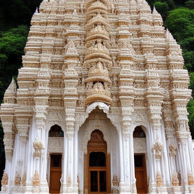 Colossal and beautiful hindu temple, Ornate architecture, carved in ...