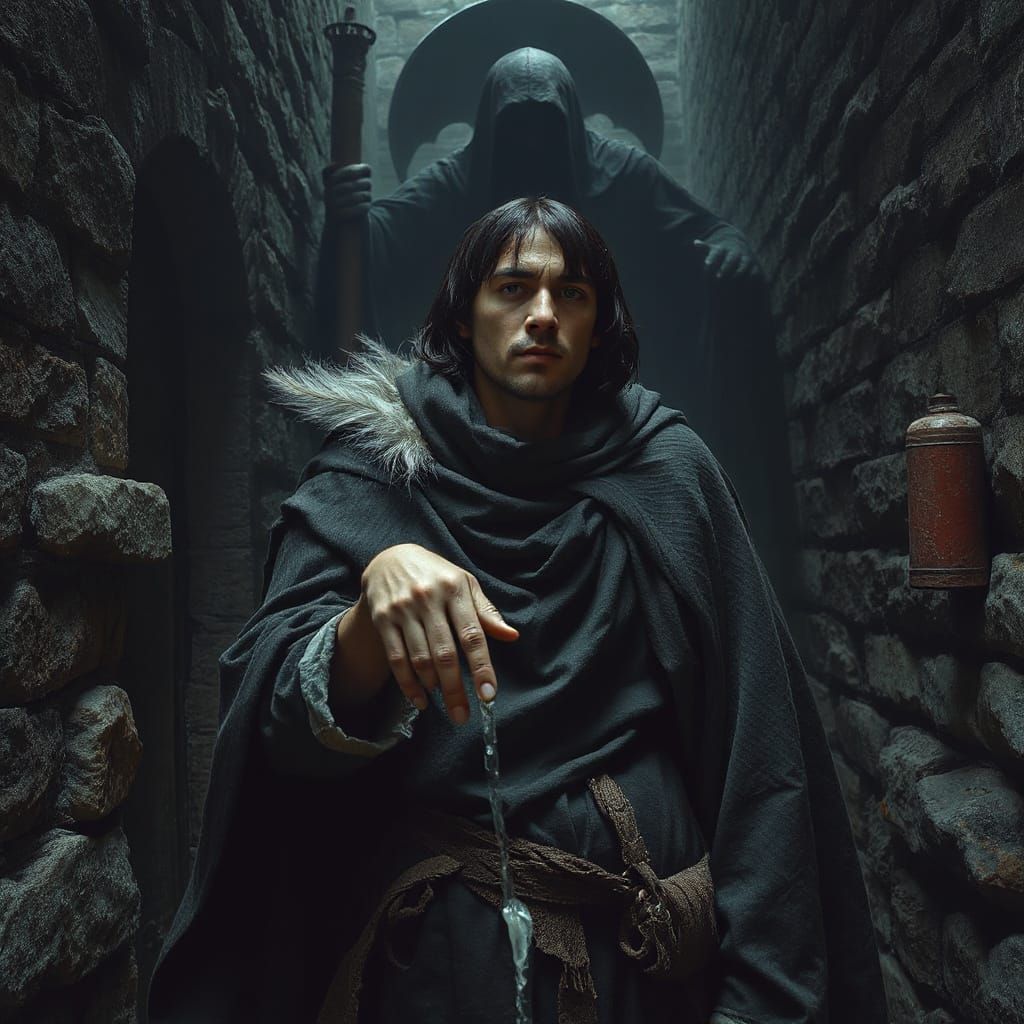 Medieval Fantasy Scene: Dark Specter Lurks Behind ... - AI Art