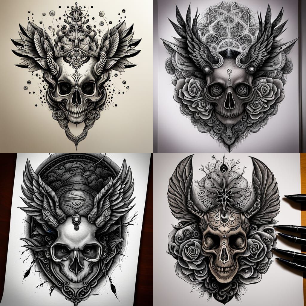 Awesome Skulls - AI Generated Artwork - NightCafe Creator