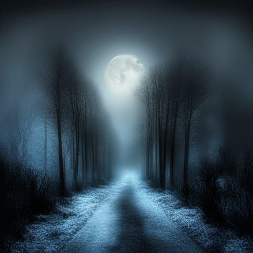 Forest Trail by Moonlight - AI Generated Artwork - NightCafe Creator