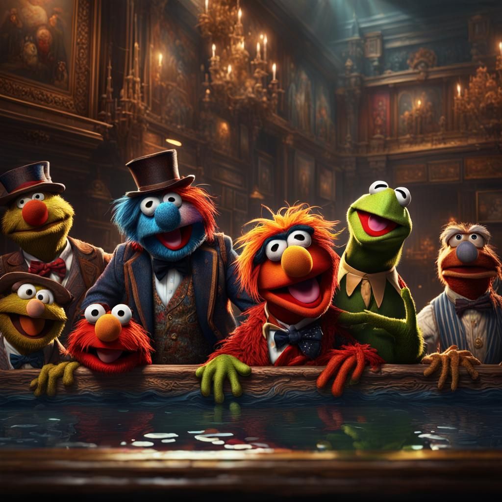 Oil on Water, Muppets Ensemble - AI Generated Artwork - NightCafe Creator
