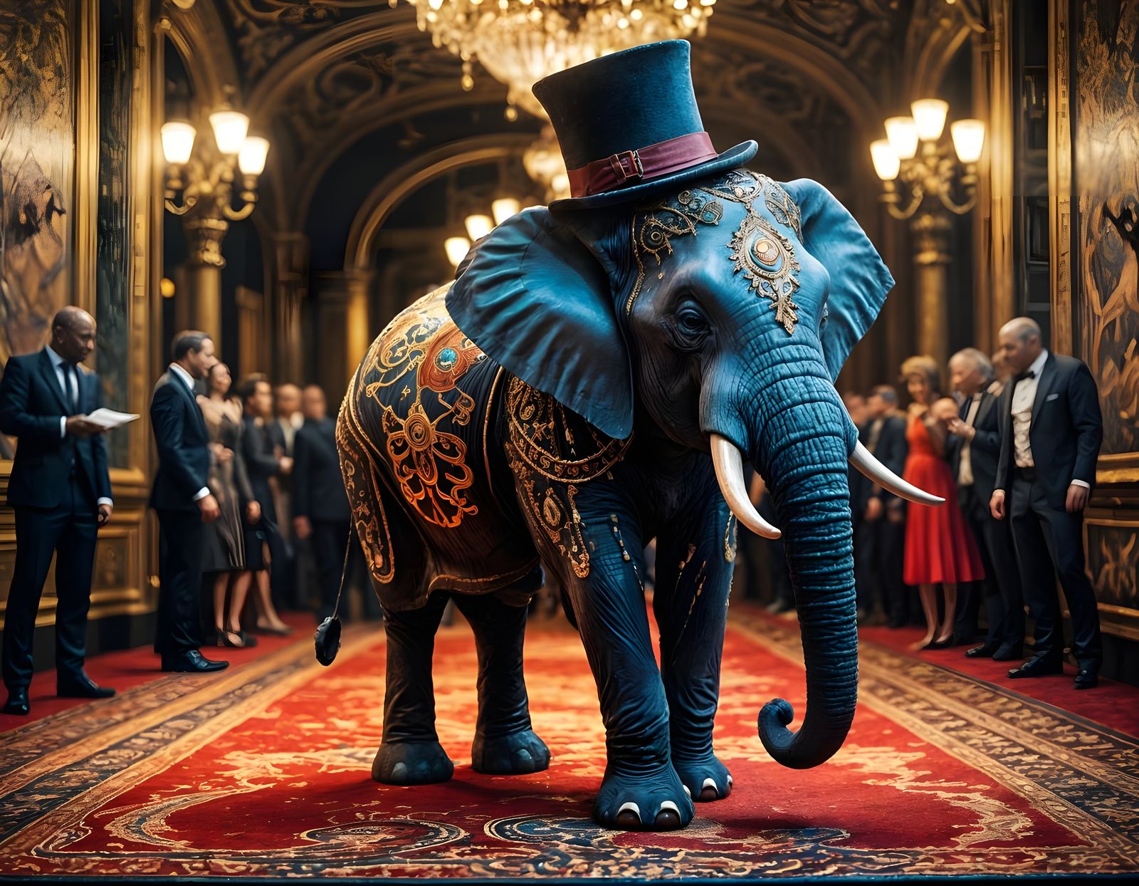 Elephant at fashion week in Paris. - Elephant at fashion wee...