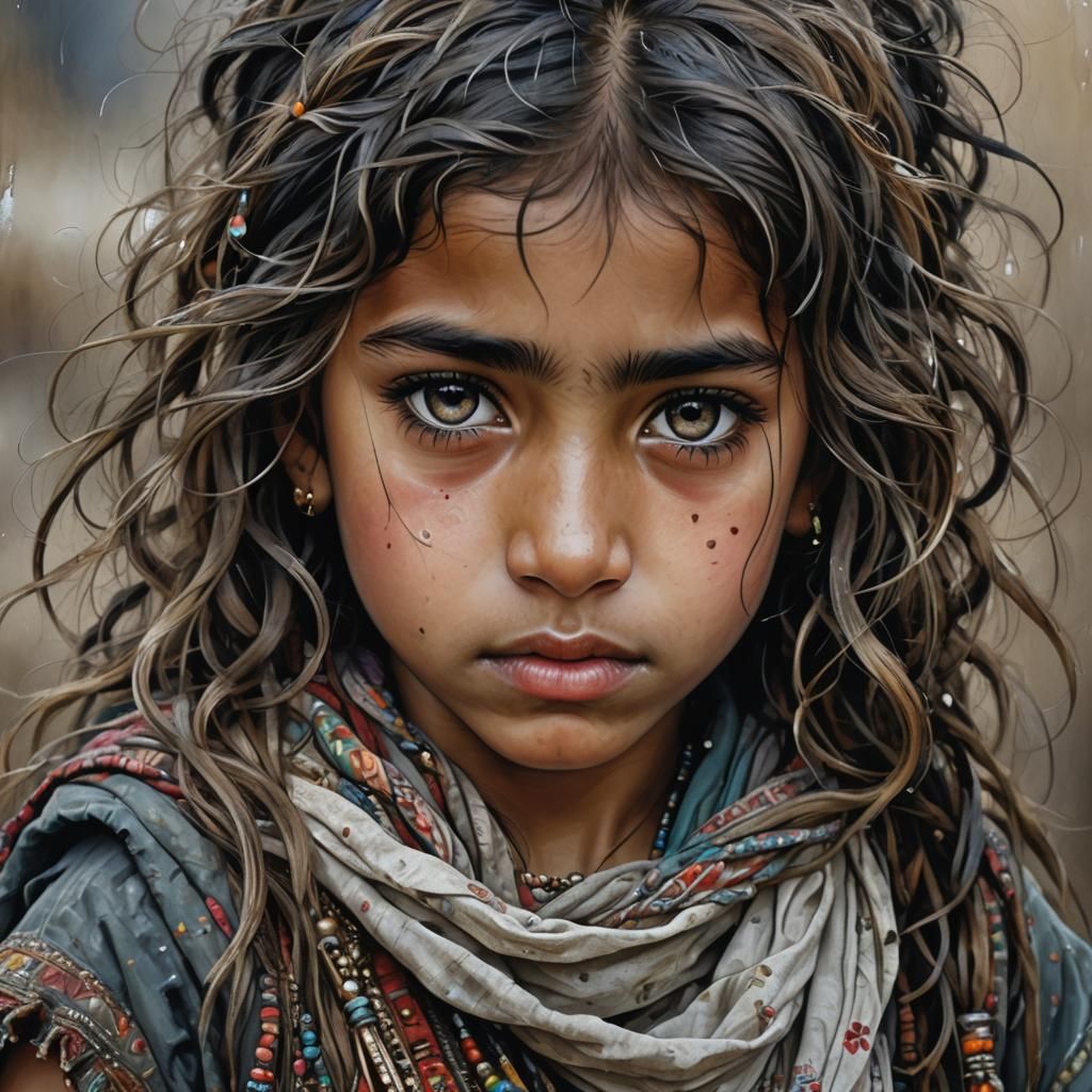 Little Kurdish girl - AI Generated Artwork - NightCafe Creator