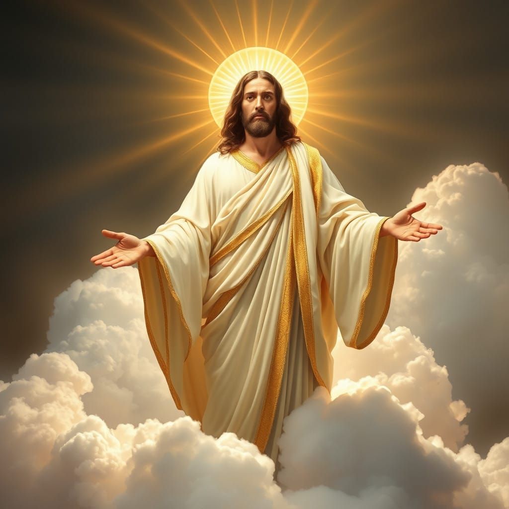 Ethereal Jesus Christ in Heavenly Realism - AI Art