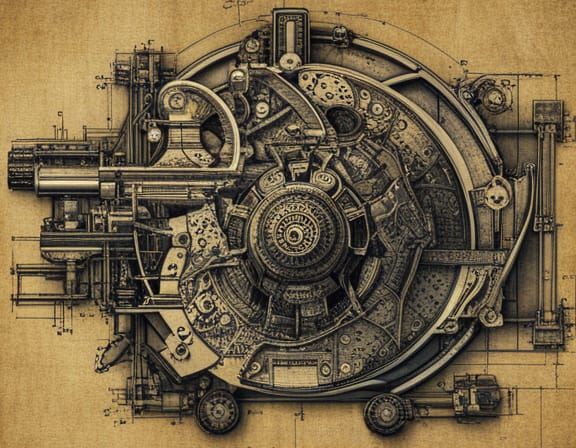 Steampunk diagram - AI Generated Artwork - NightCafe Creator