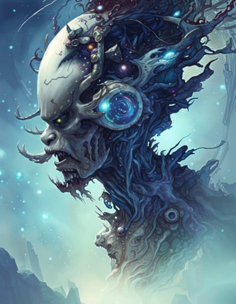 "White noise monster", A breathtaking sci-fi futuristic masterpiece ...