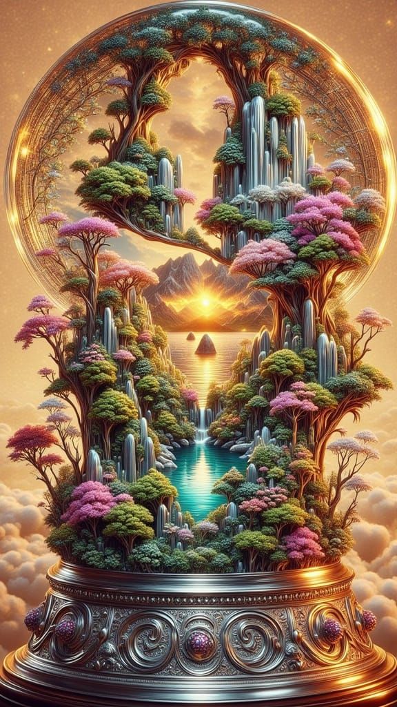 Glass sphere showing a b...