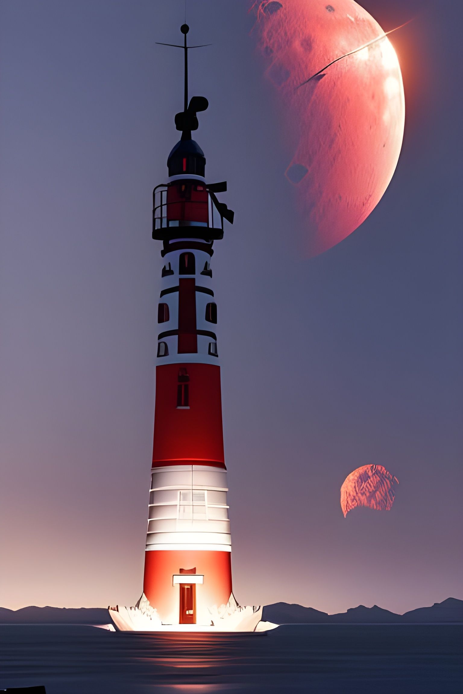 Dual Red Moons Over Tower : r/nightcafe