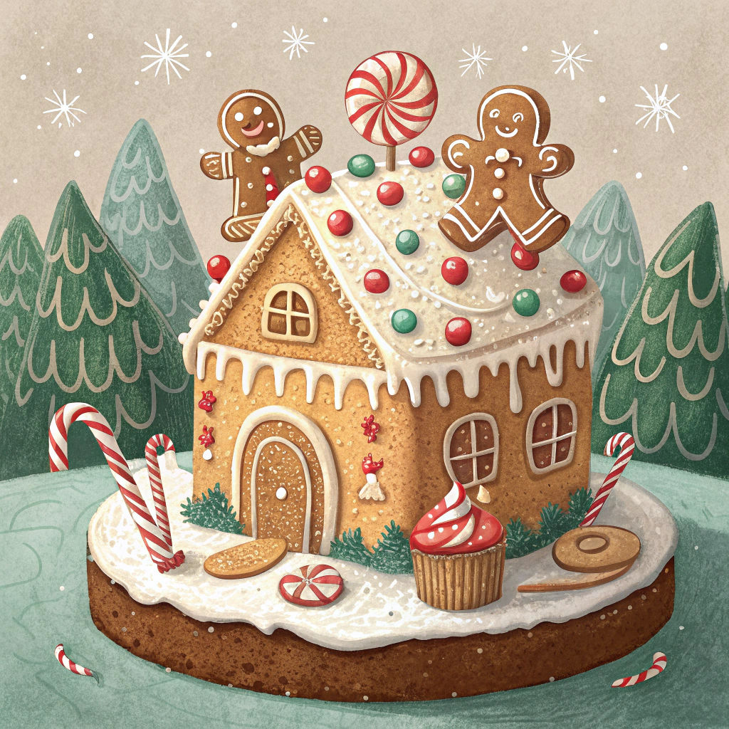 Gingerbread Man Cookies House Cake - Whimsical Gingerbread W...