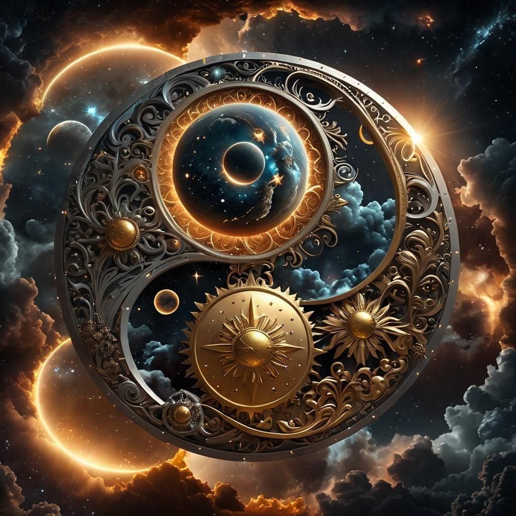 Yin and Yang, Sun and Moon - AI Generated Artwork - NightCafe Creator