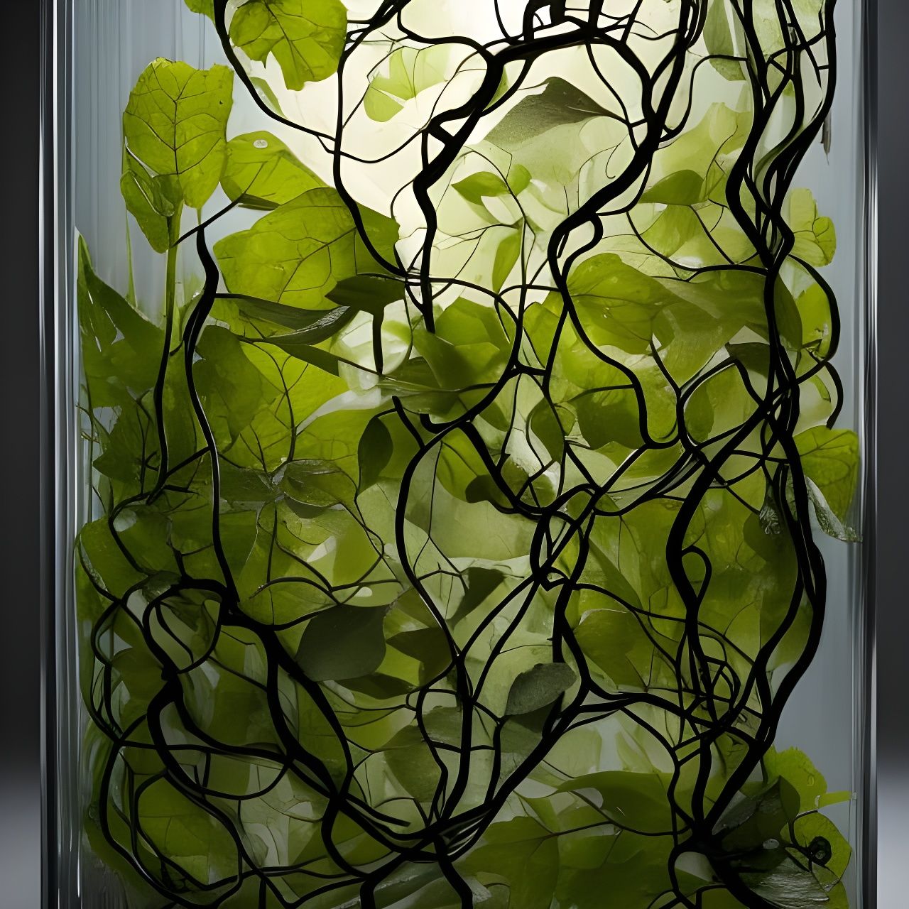 Vines Against Glass - AI Generated Artwork - NightCafe Creator