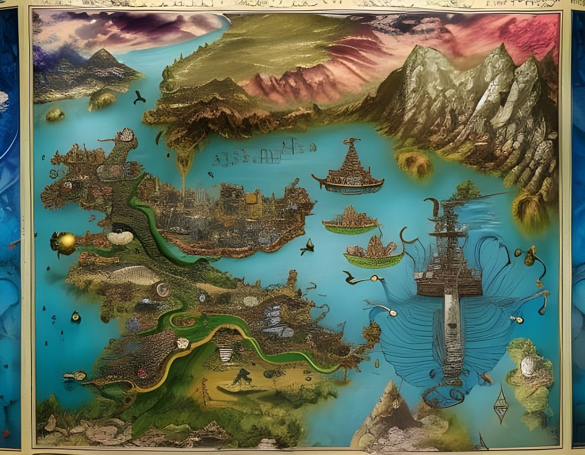 Secret Map of the Faerie Kingdom - AI Generated Artwork - NightCafe Creator