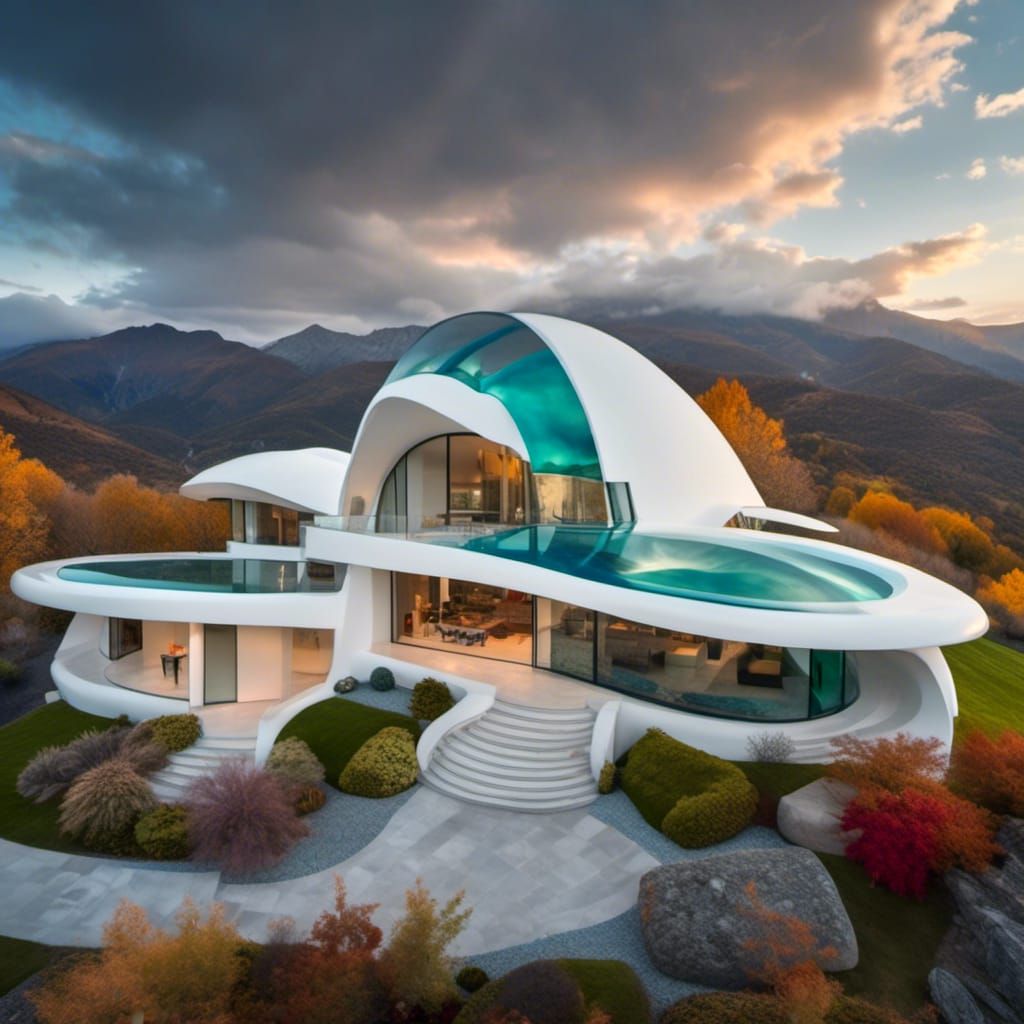 October Mountain House - Ethereal Seagreen Porcelain Mansion...