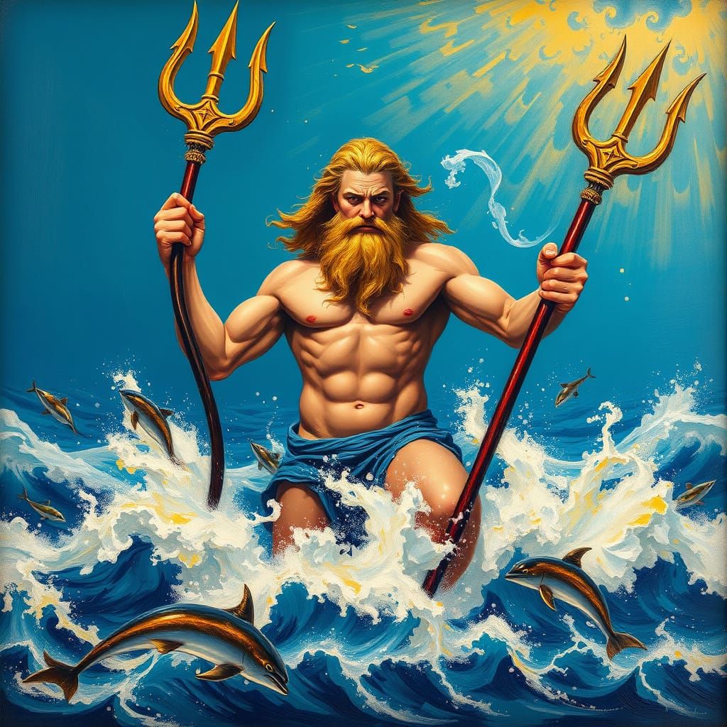 Greek Deities in Classical Divine Splendor, Vibran... - AI Art