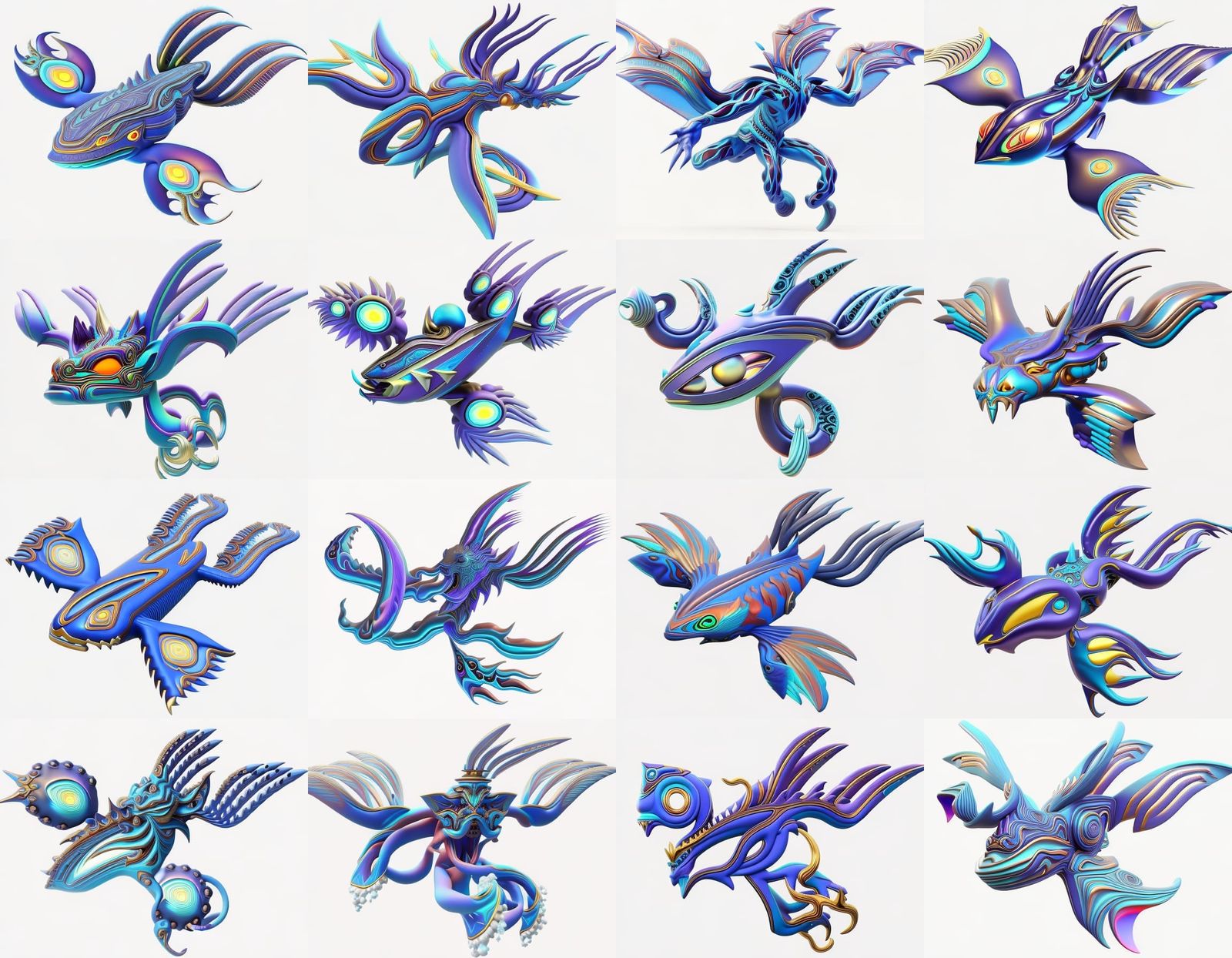 90s 3D render of an abstract water elemental, aquatic god monster. 8k ...