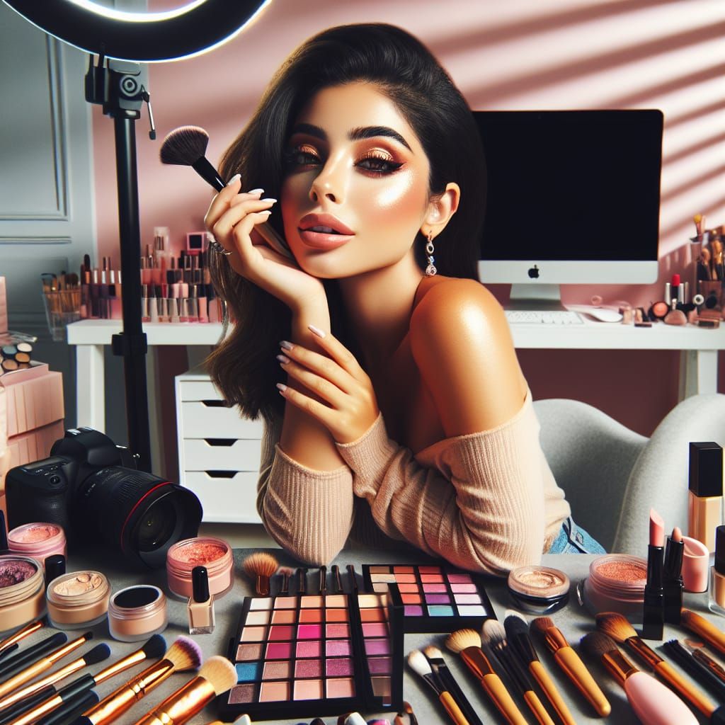 Uncanny Beauty Blogger - AI Generated Artwork - NightCafe Creator