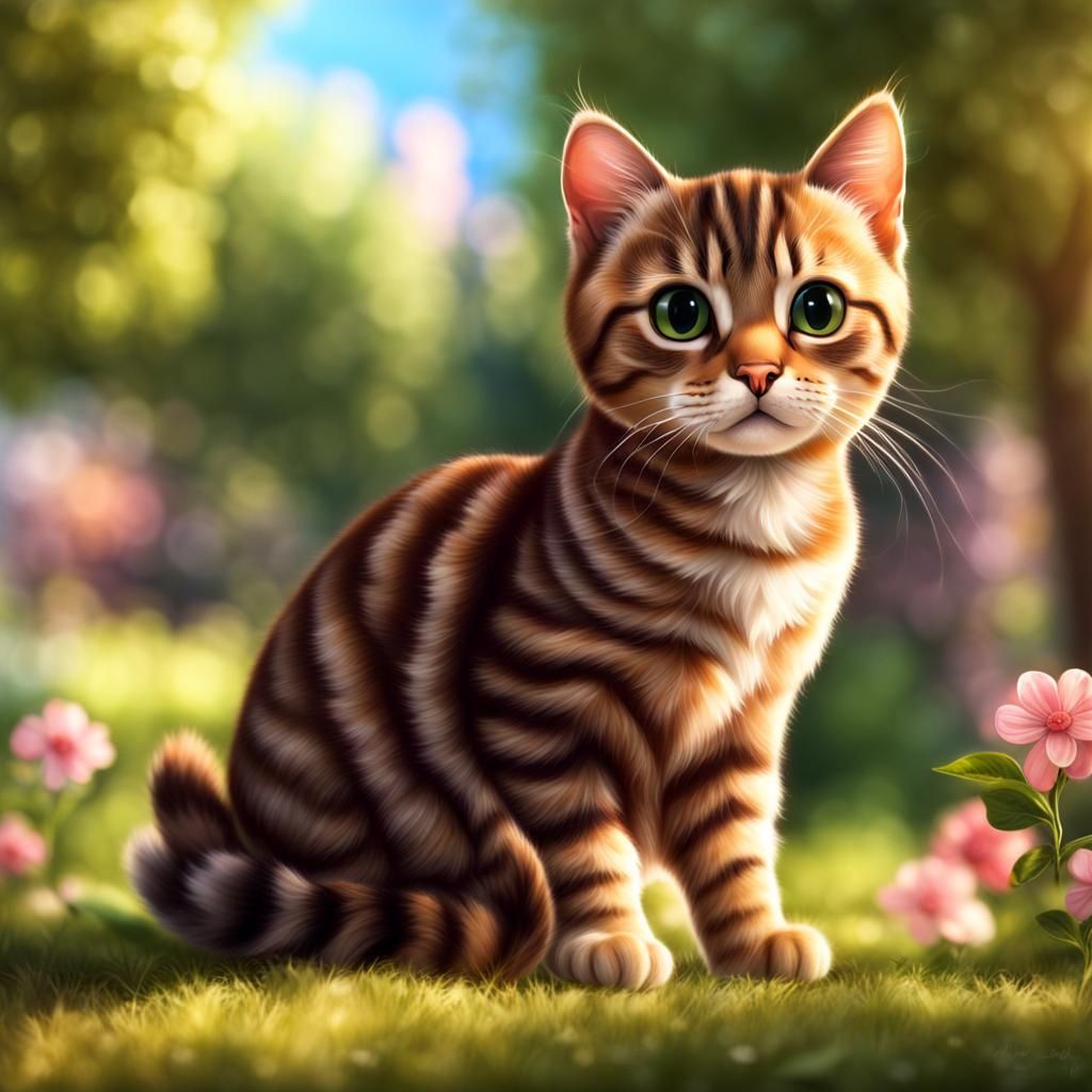 Kawaii chibi brown tabby cat - AI Generated Artwork - NightCafe Creator