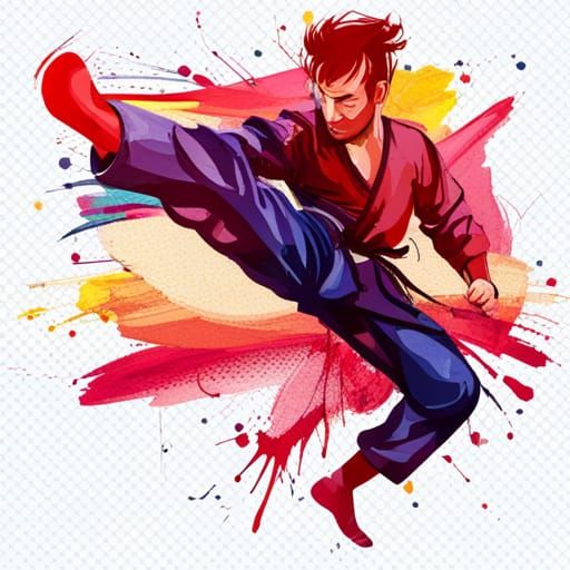 Jump kick! - AI Generated Artwork - NightCafe Creator