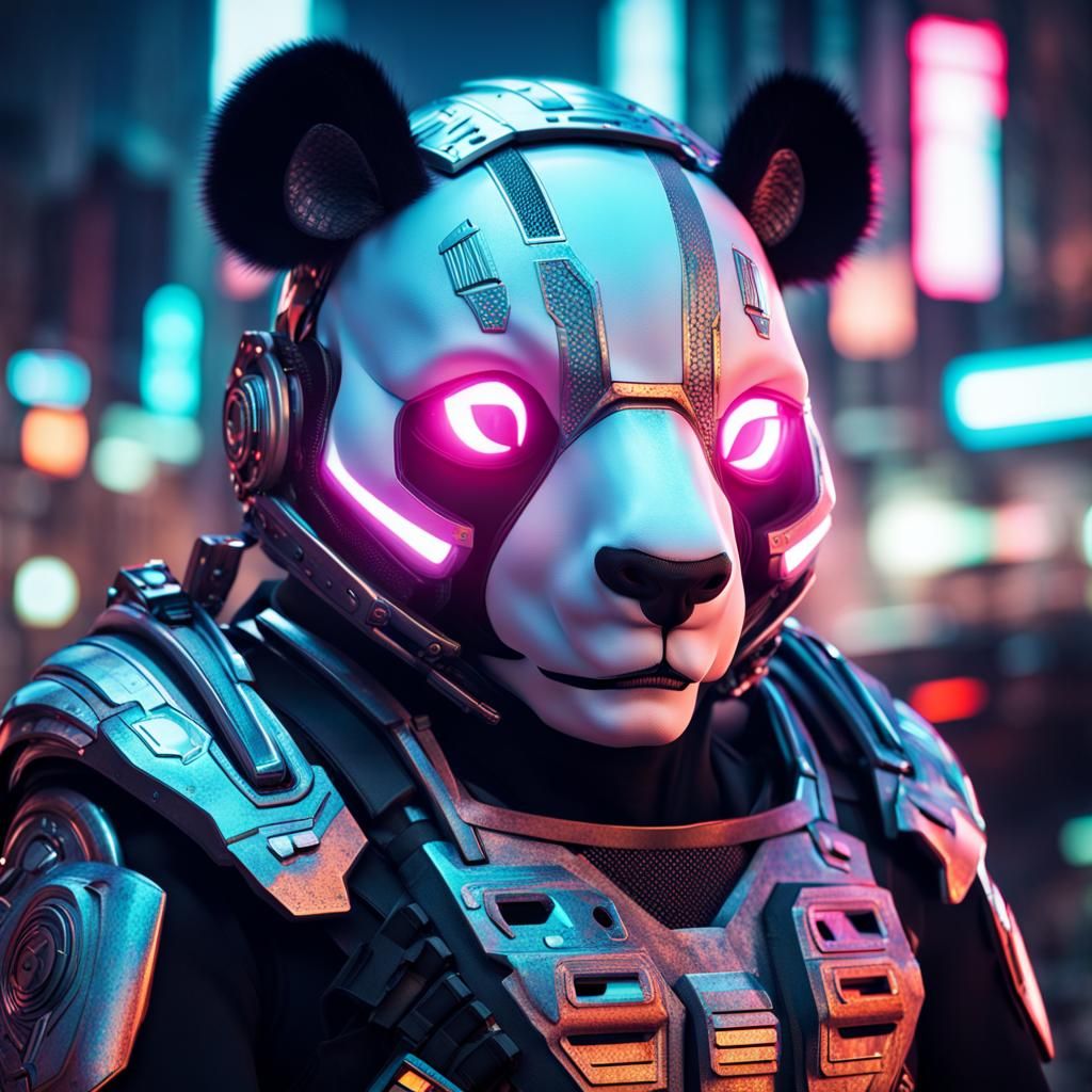 Cyborg Panda at Night ~ Evolved From @Panofy s 'Cyborg Woman' - AI ...