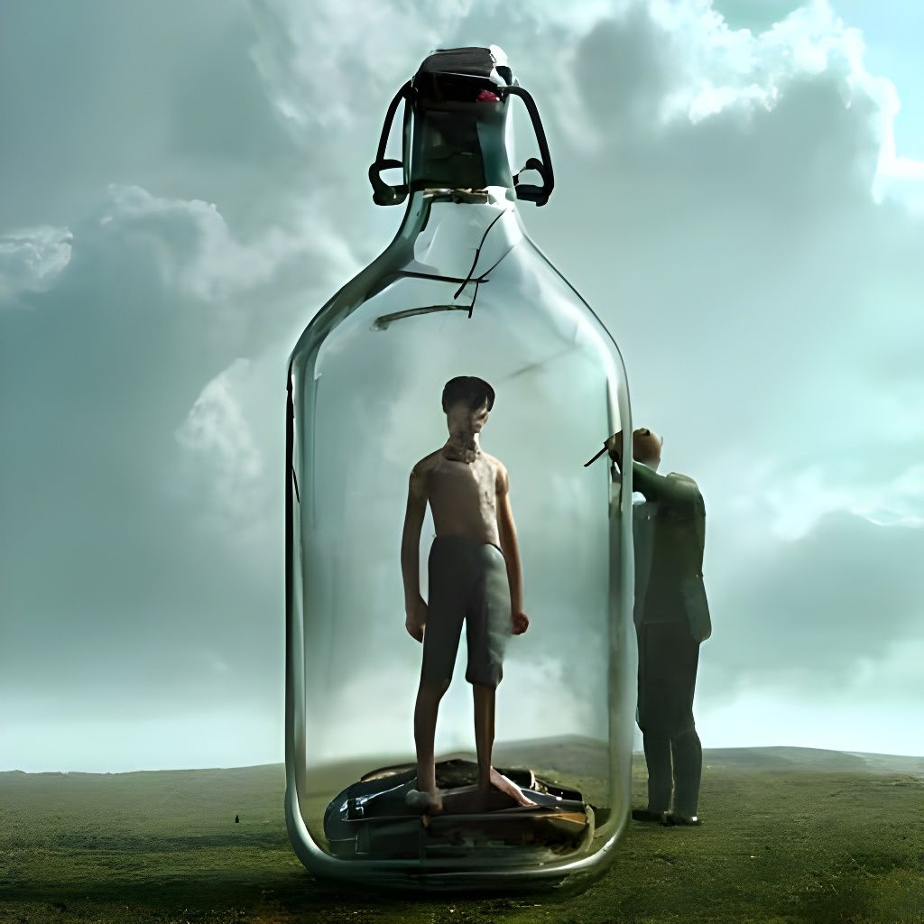 Man in a Bottle - AI Generated Artwork - NightCafe Creator