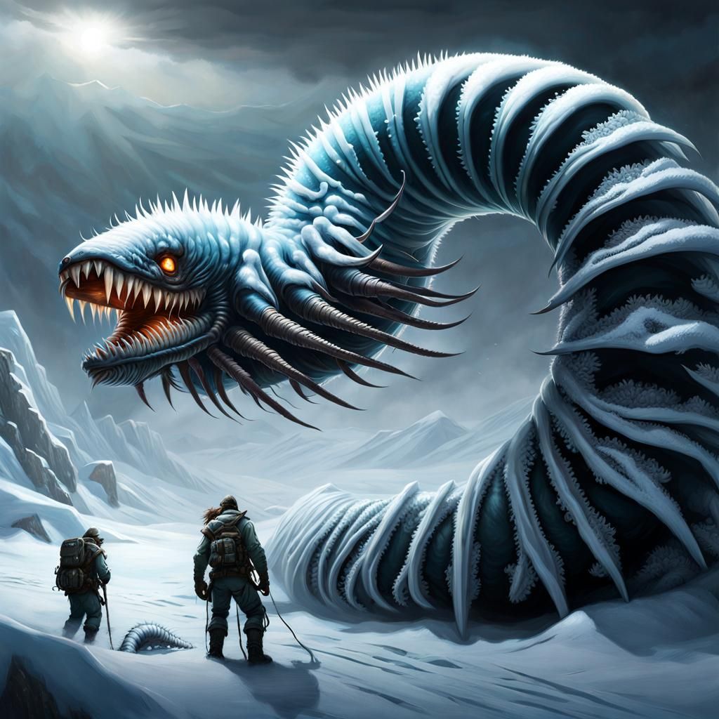 Ice Worm, Remorhaz - AI Generated Artwork - NightCafe Creator