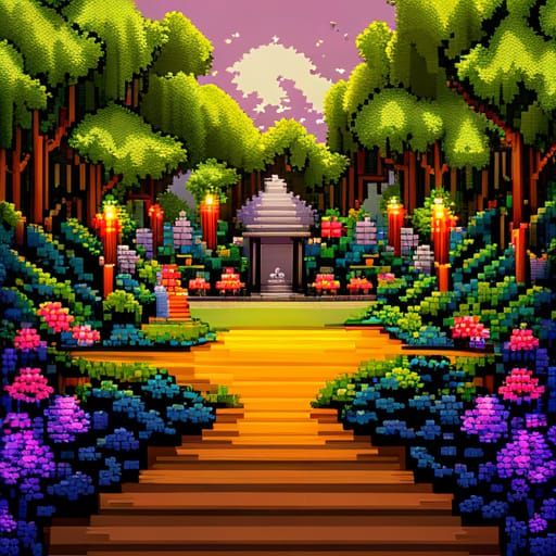 pixel art: shrine - AI Generated Artwork - NightCafe Creator