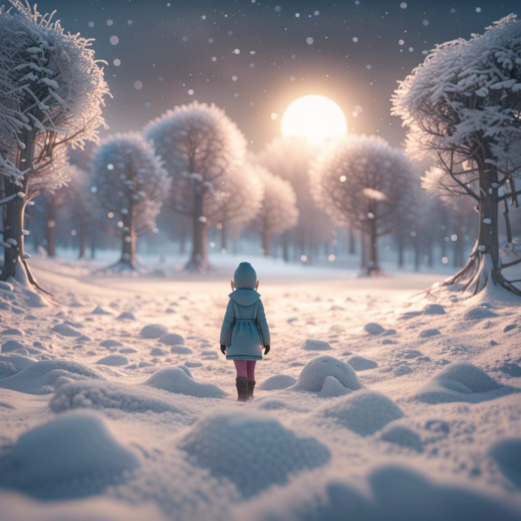 Lost in the Snow - AI Generated Artwork - NightCafe Creator